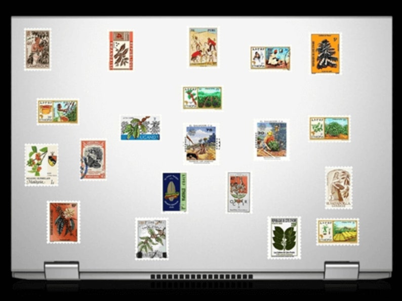 Printable Postage Stamps Sticker Pack of Coffee Producing - Etsy