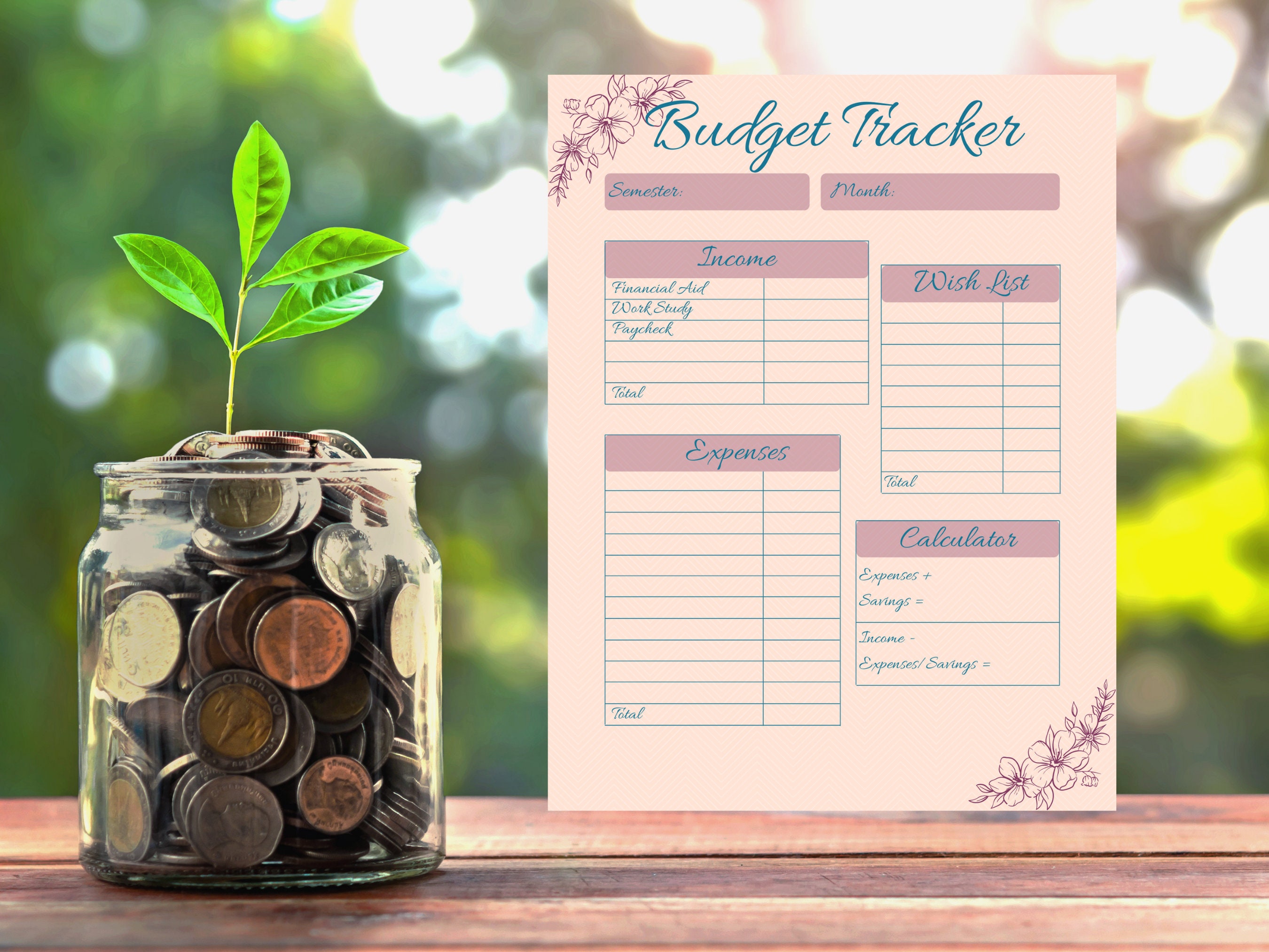 Printable Floral College Planner - Etsy