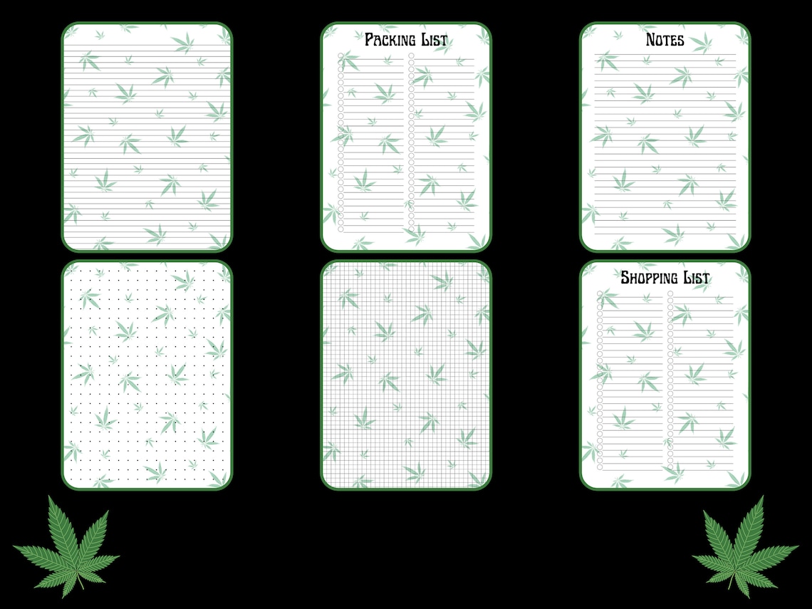 Printable Cannabis Student Planner Weed Leaf Student Planner Monthly ...
