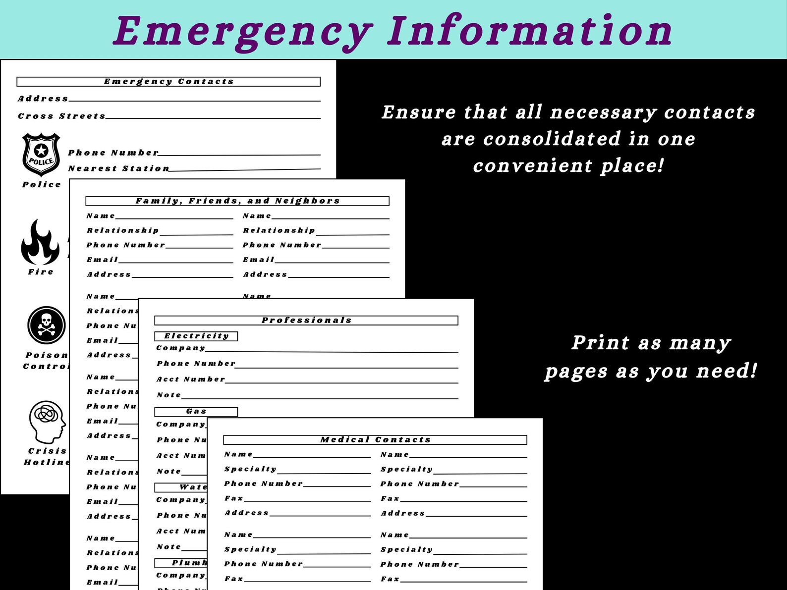 Emergency Binder | Family Emergency Binder | in Case of Emergency ...