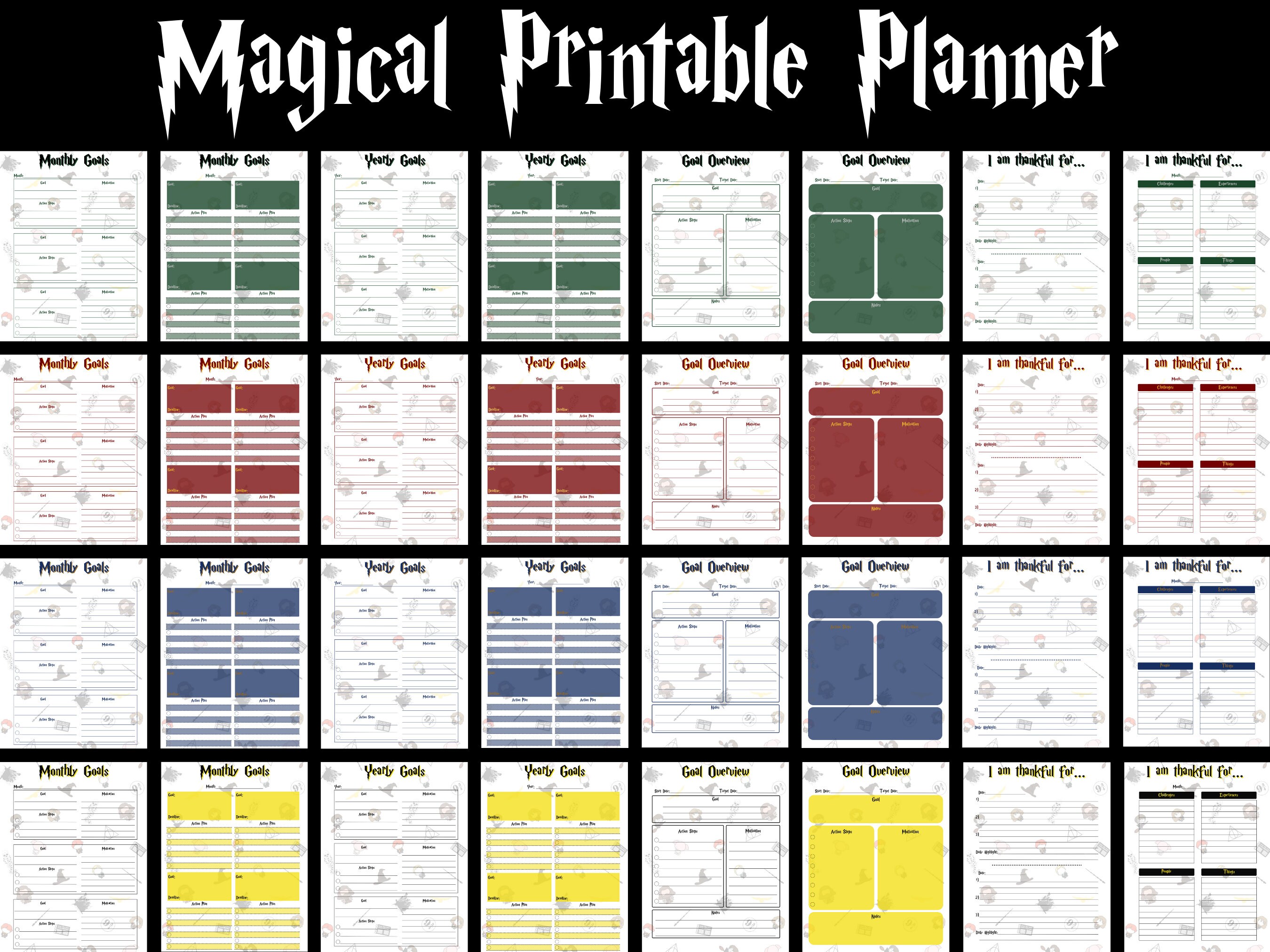 Magical Printable Planner Collection | Aesthetic Planner Pages | Daily ...