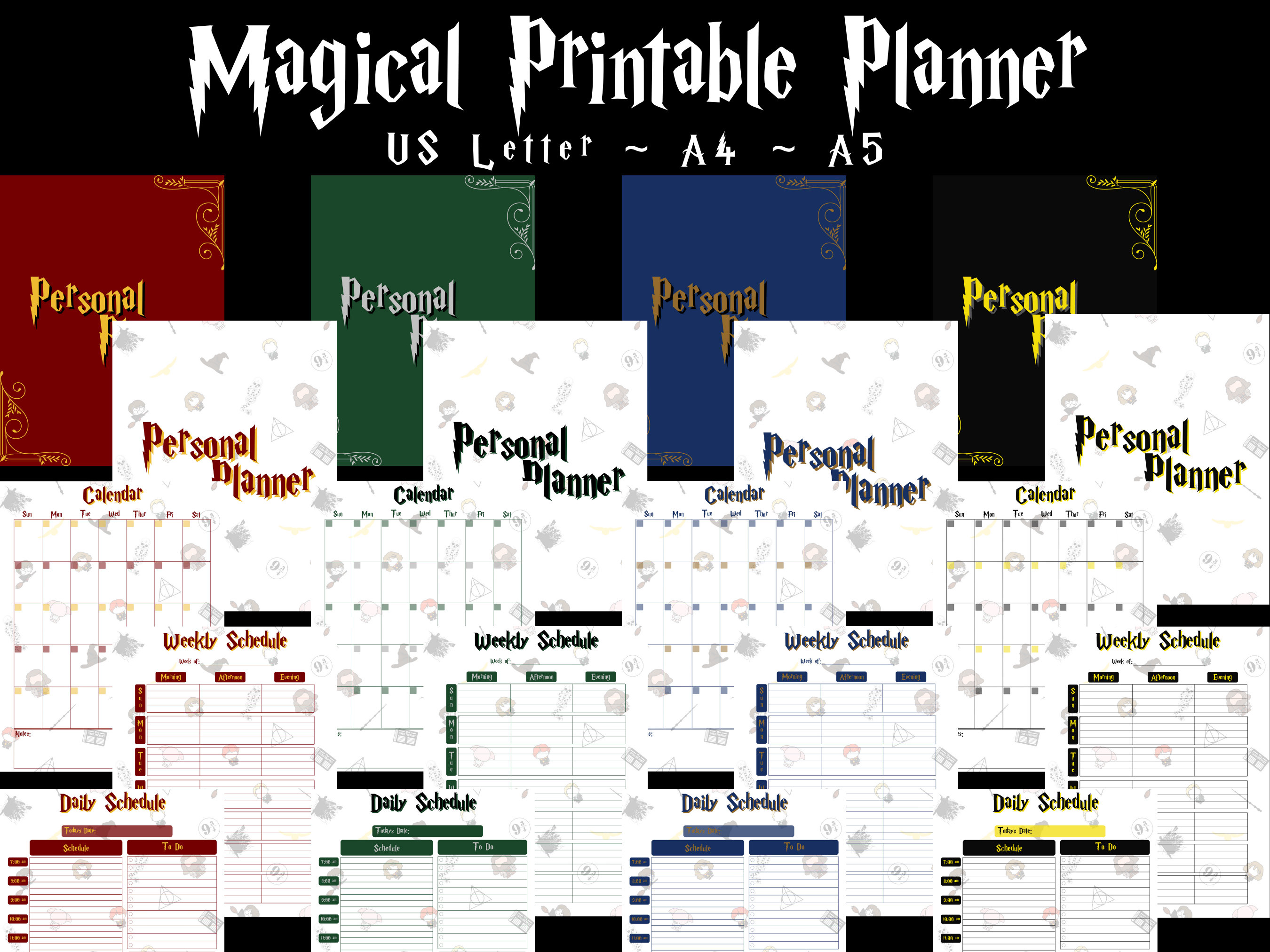 Magical Printable Planner Collection | Aesthetic Planner Pages | Daily ...
