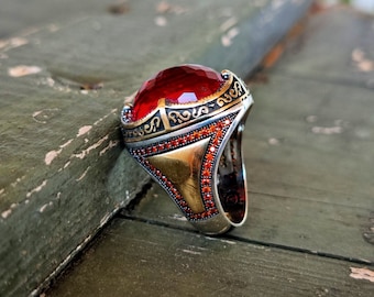 Big Red Ring for Men - Etsy