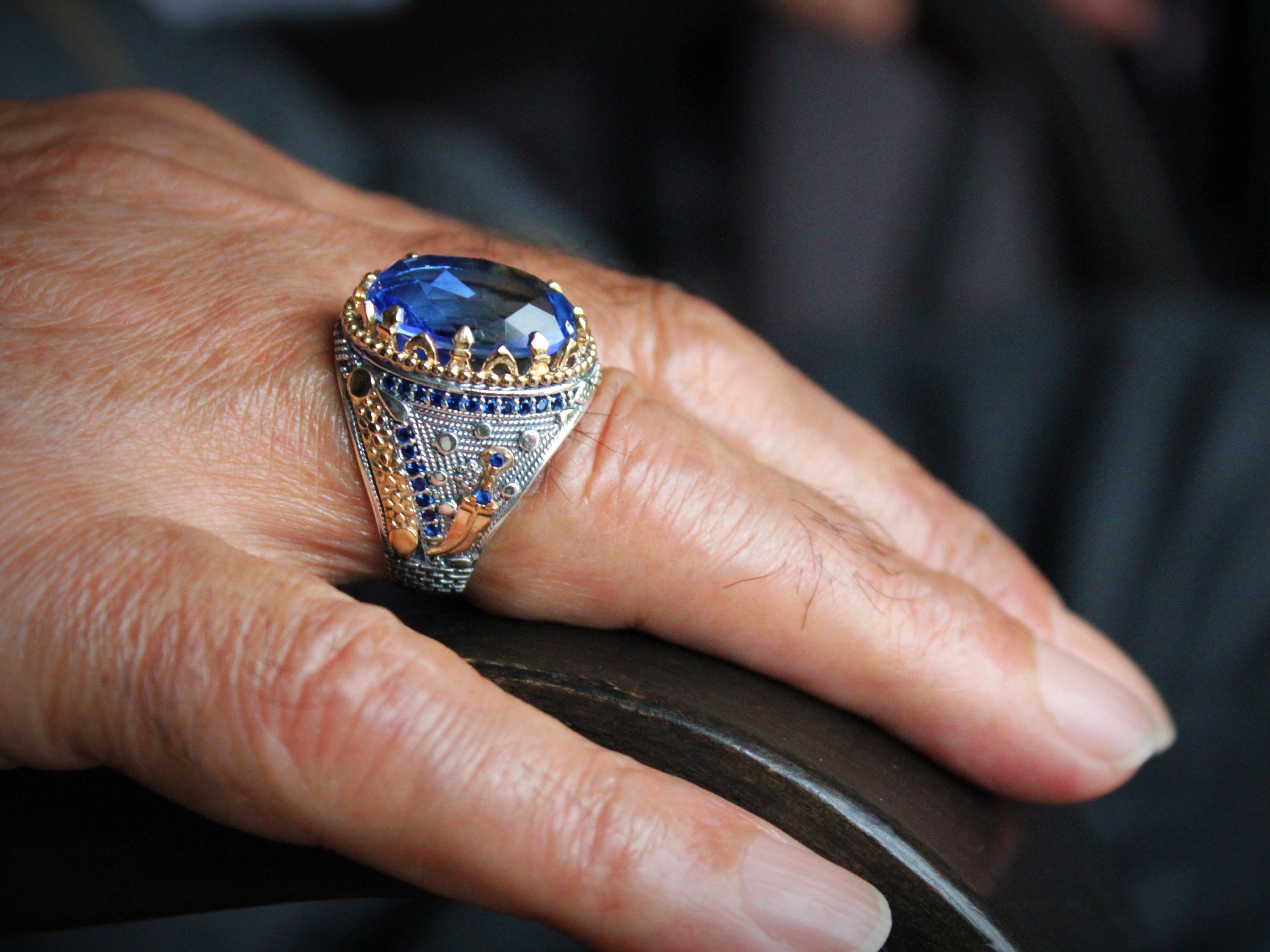 Aquamarinegemstone Men's Ring Blue Stone Handmade - Etsy