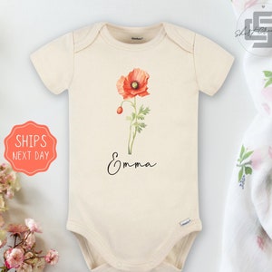Birth Month Flower Baby Onesie® Personalized Birth Flower Baby Onesie ...