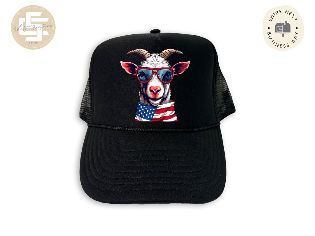 Foam Patriotic Goat Trucker Hat, Unisex Foam Trucker Hat, Trucker Hats ...