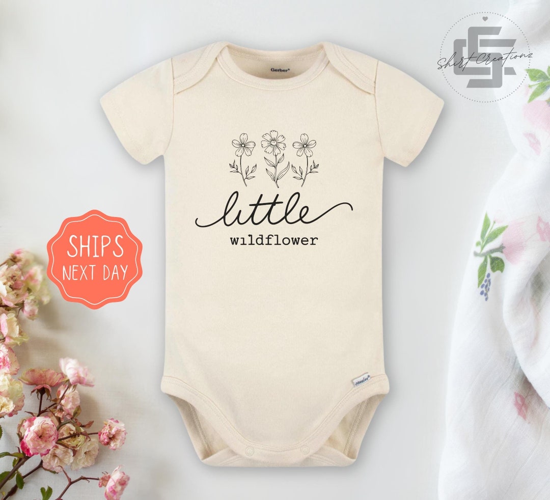 Little Wild Flower Baby Onesie®, Wildflower Baby Bodysuit, Flower Newborn Baby Gift. - Etsy