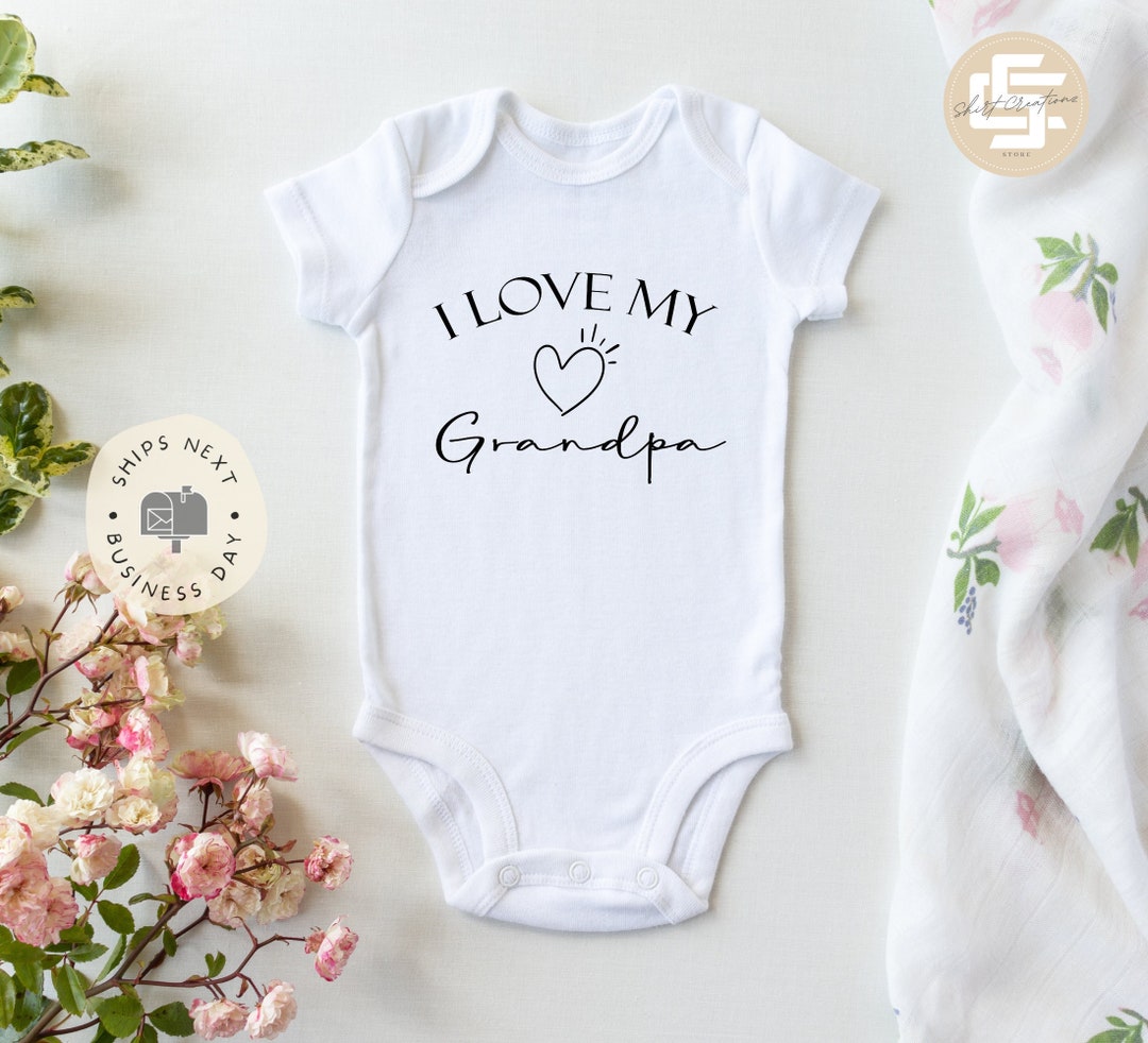 I Love My Grandpa Onesie® Hi Grandpa Baby Onesie®, Cute Grandpa Newborn ...