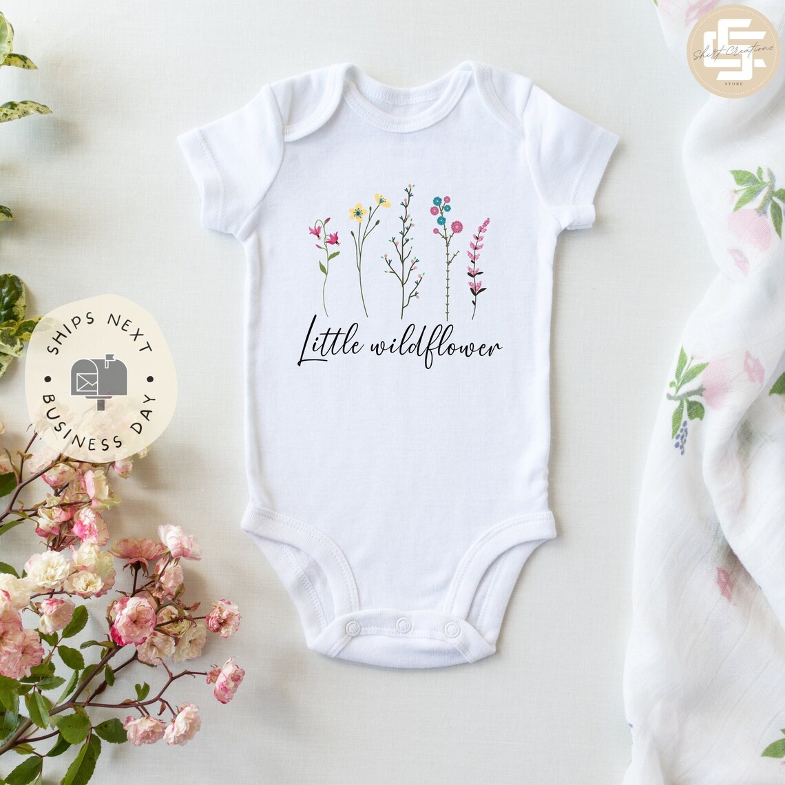 Little Wild Flower Baby Onesie®, Wildflower Baby Onesie®, Baby ...