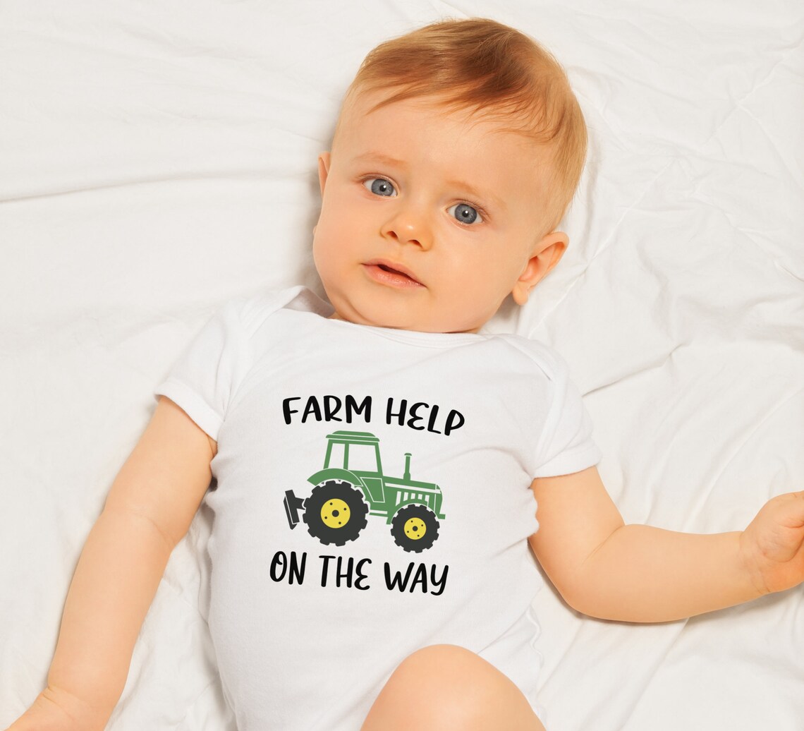 Farm Help on the Way Baby Onesie®, Farm Baby Onesie®, Farmer Baby Body ...