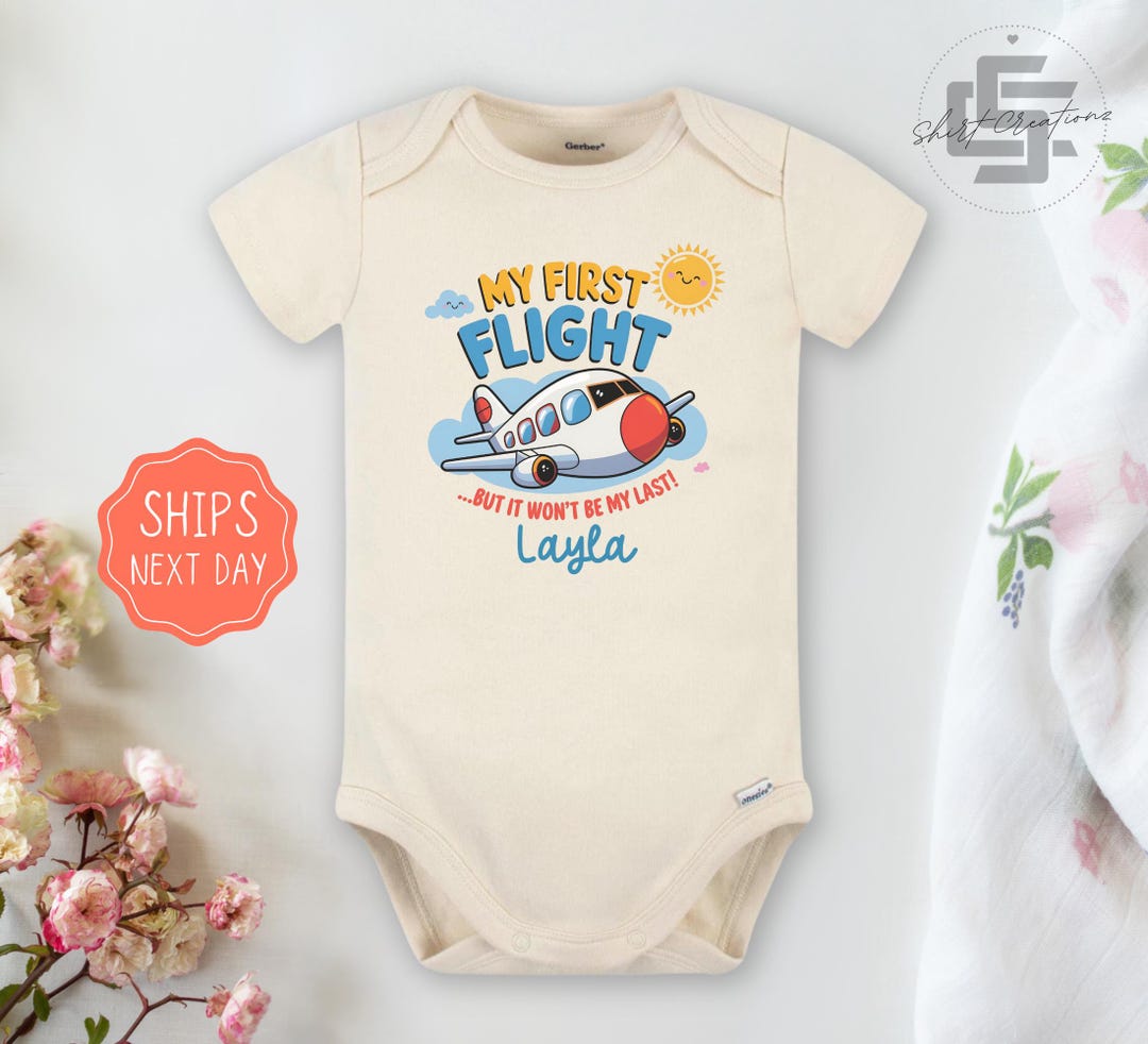 Baby's First Flight Onesie®, My First Airplane Ride Bodysuit, First ...