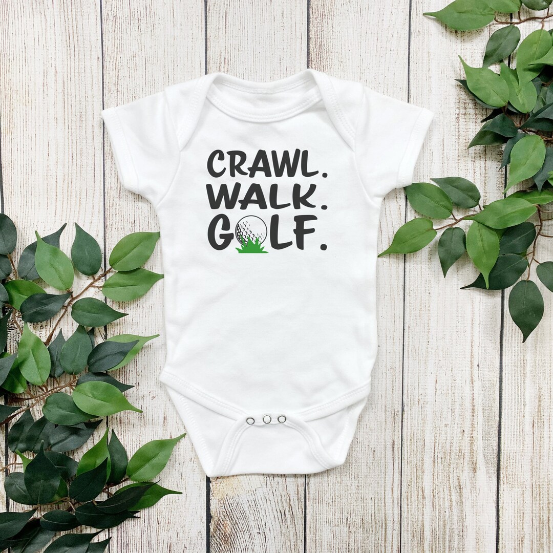 Crawl Walk Golf Onesie® Golfing Baby Onesie®, Golf Baby Body Suit ...