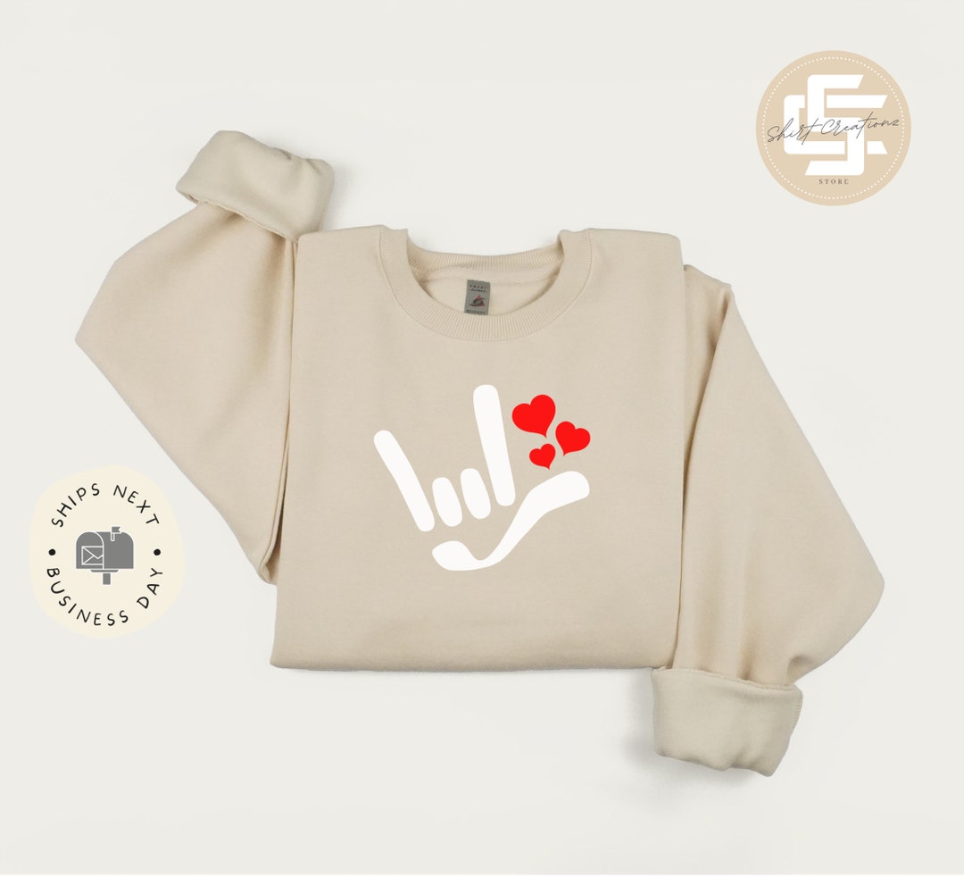 Sign Language Sweatshirt, Cute Love Sweater, Asl Crewneck Sweatshirt ...