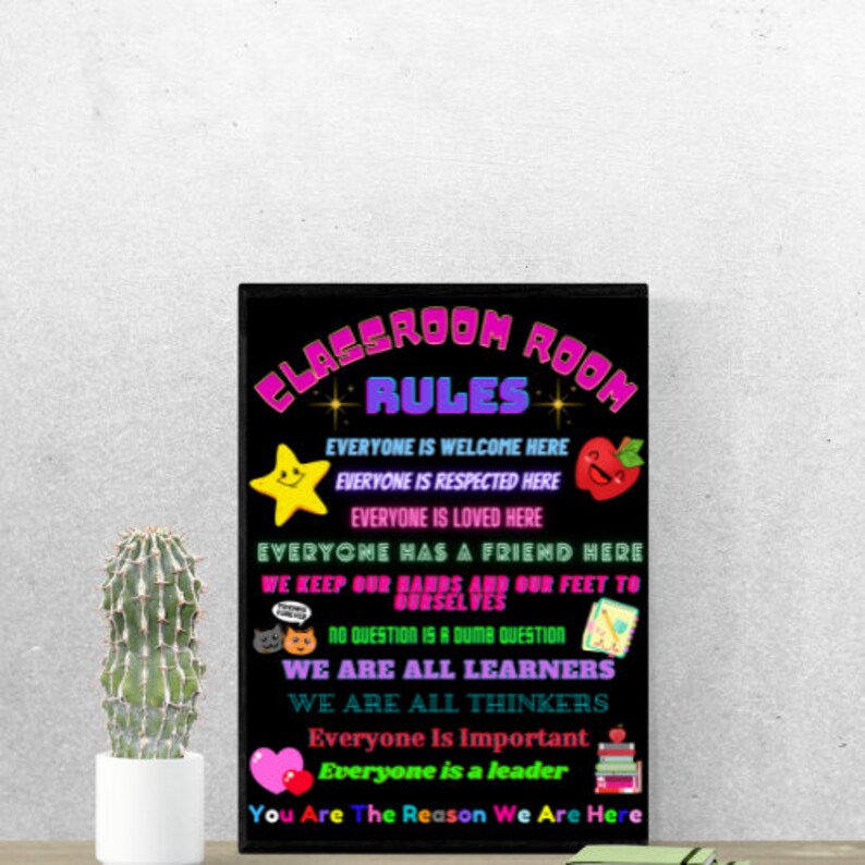 Classroom Rules Decor Wall Art, Printable Classroom Poster, Homeschool ...