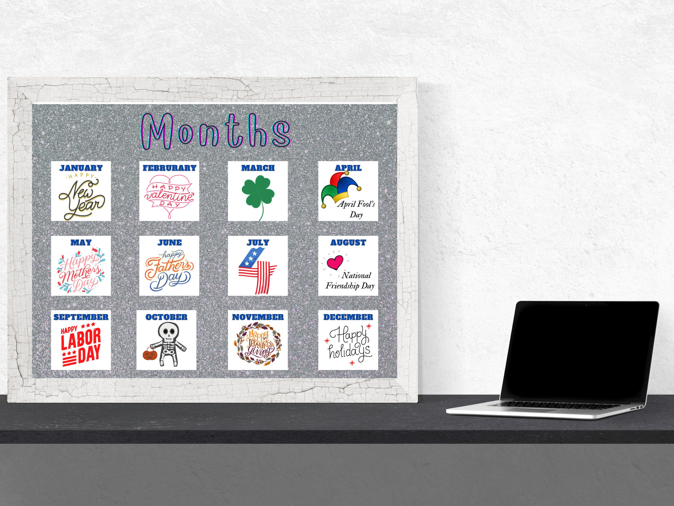 Calendar Months Decor Wall Art, Printable Classroom Poster, Homeschool ...