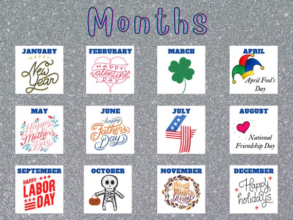 Calendar Months Decor Wall Art Printable Classroom Poster | Etsy