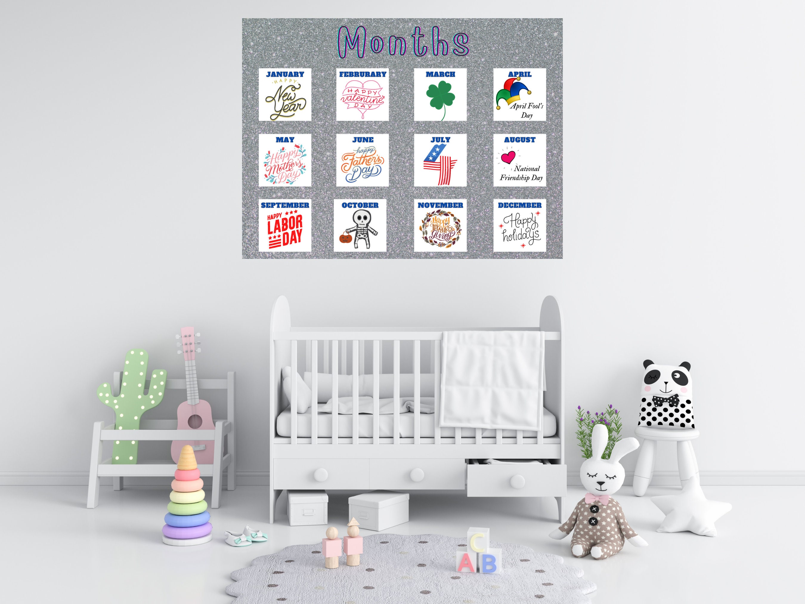 Calendar Months Decor Wall Art, Printable Classroom Poster, Homeschool ...