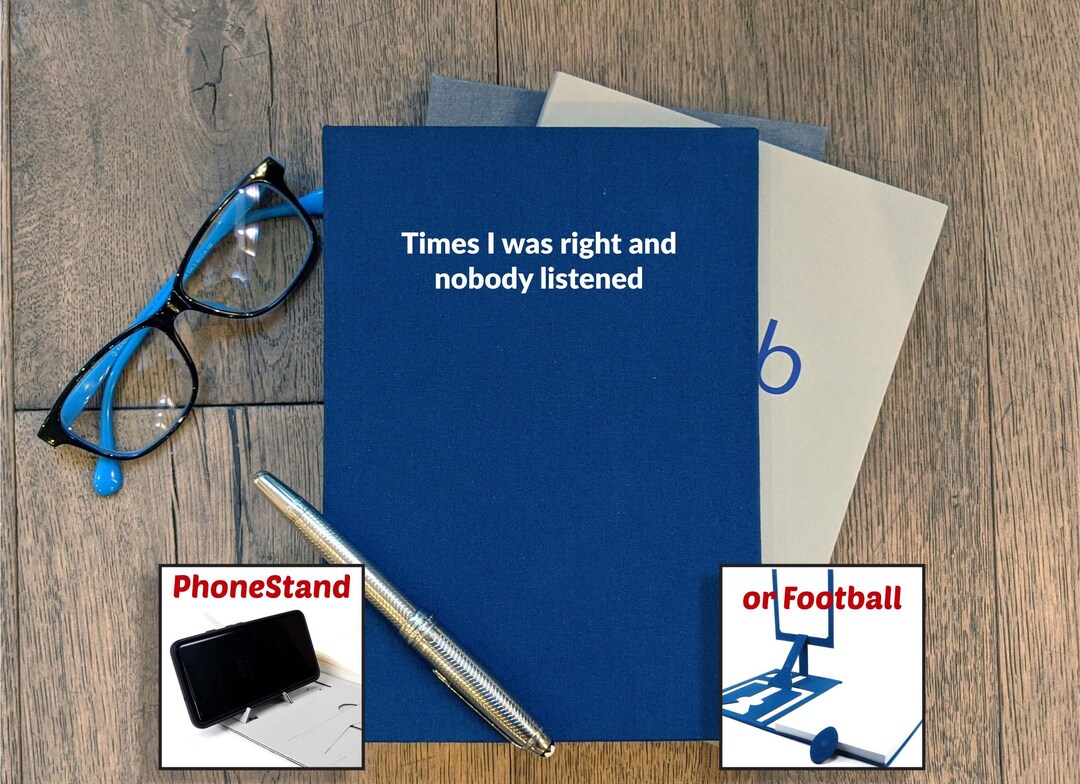 Times I Was Right A5 Notebook With Phone Stand or Paper Football - Etsy
