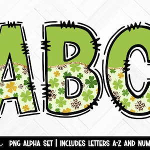 Clover Alphabet Clip Art, St Patrick's Letters & Numbers, St. Patty's ...