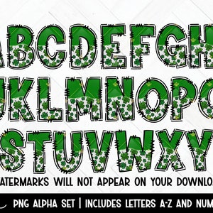 Shamrock Alphabet Clip Art: St Patrick's Day Letters & Numbers (digital ...