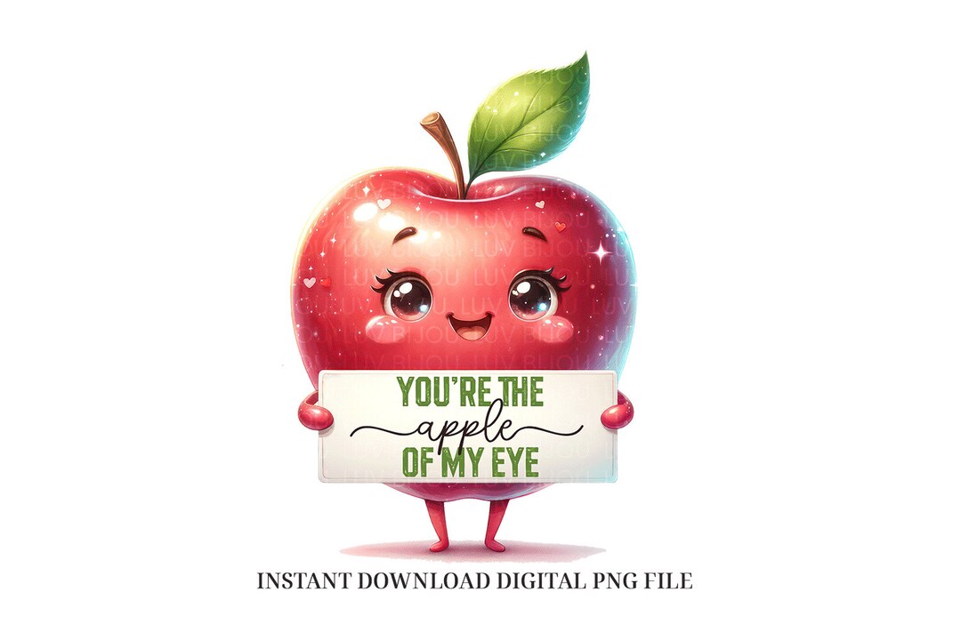 Cute Apple of My Eye PNG - Perfect for Valentine's & Teacher Crafts ...
