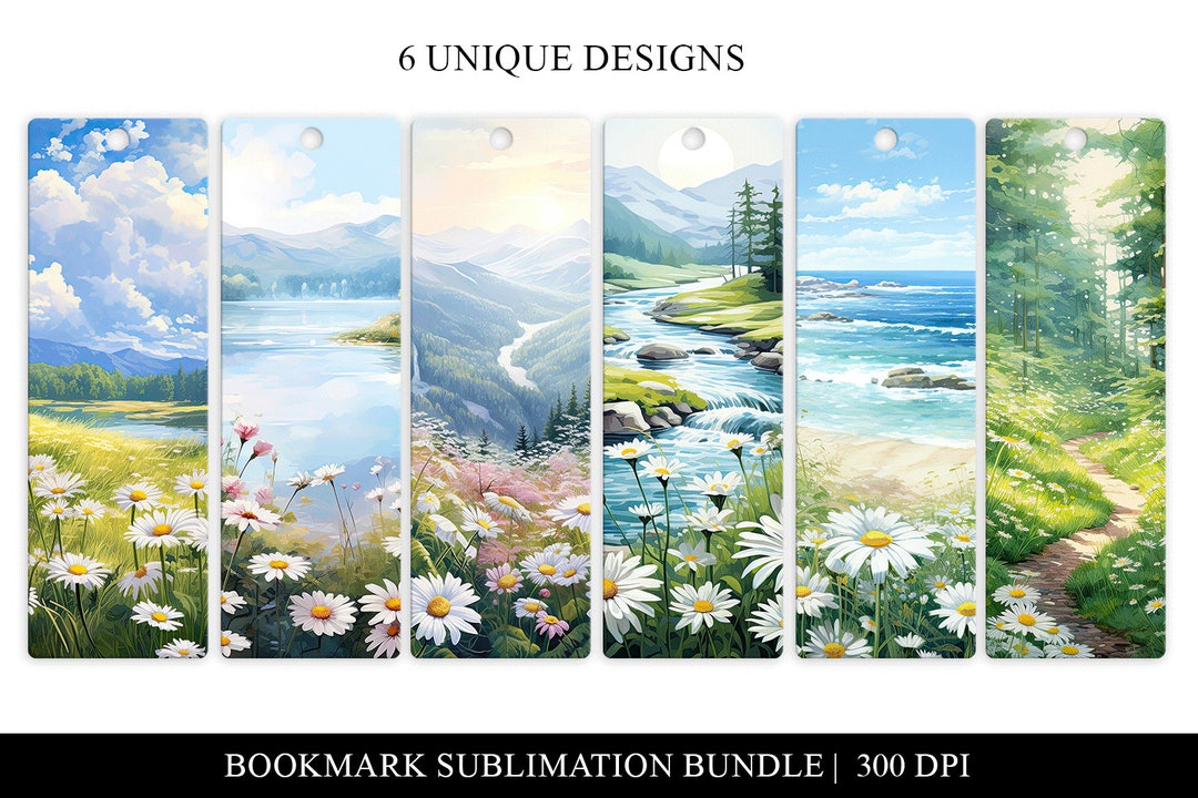 Daisy Bookmark Printable, Watercolor Sublimation Files, Print and Cut ...
