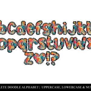 Rainbow Leopard Doodle Letters: PNG Alphabet (digital Download) - Etsy