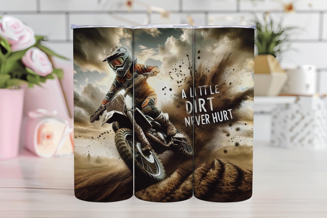 Motocross Tumbler Sublimation Design: Dirt Bike Rider PNG (digital ...