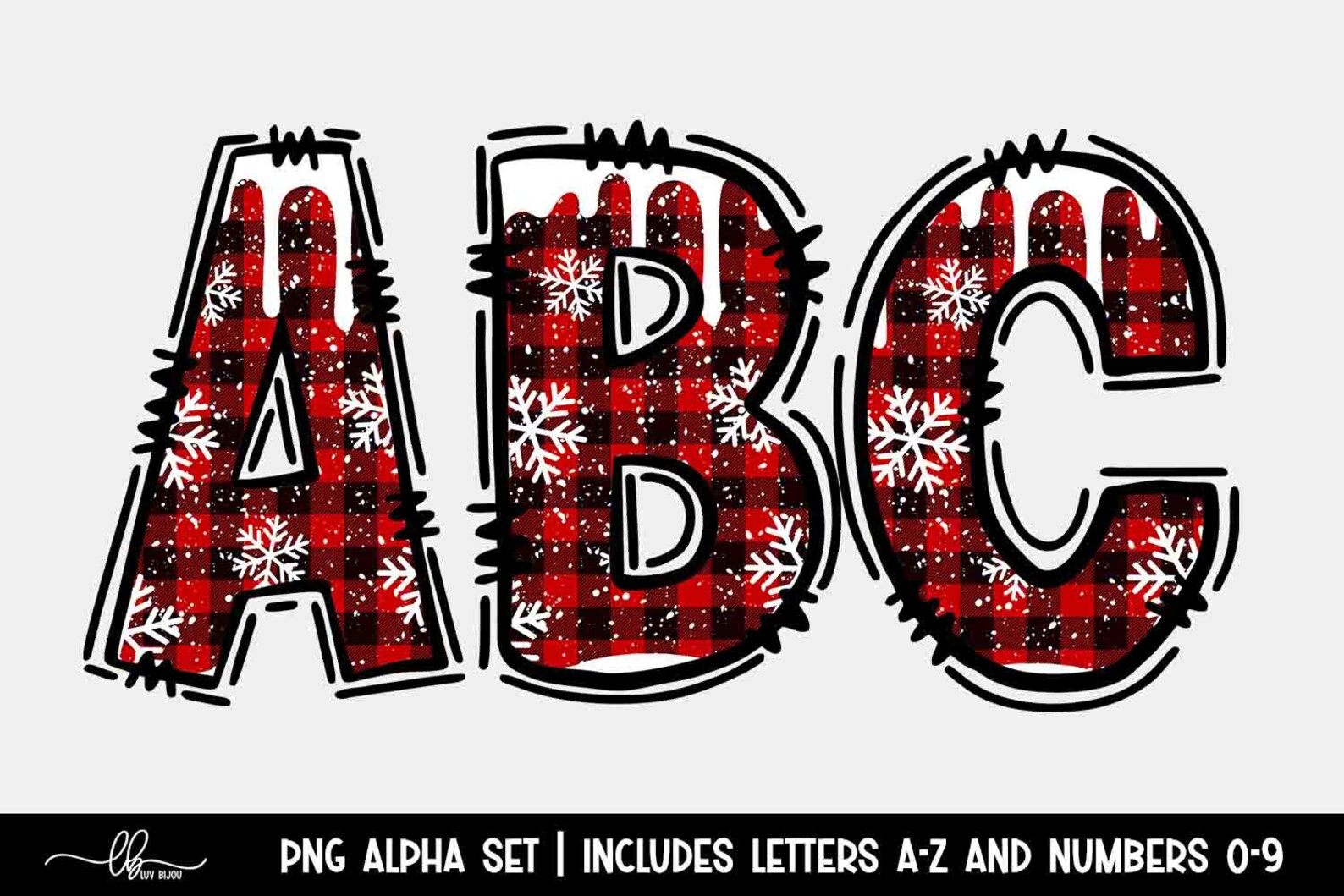 Christmas Plaid Snowflake Letters: PNG Alphabet (digital Download) - Etsy