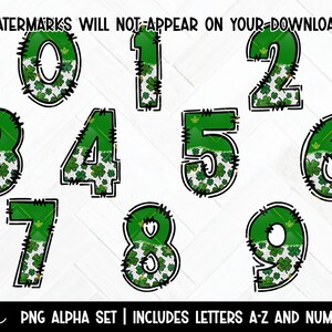 Shamrock Alphabet Clip Art: St Patrick's Day Letters & Numbers (digital ...
