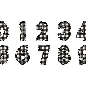Buffalo Plaid Doodle Alphabet PNG: Hand-drawn Farmhouse Font (digital ...