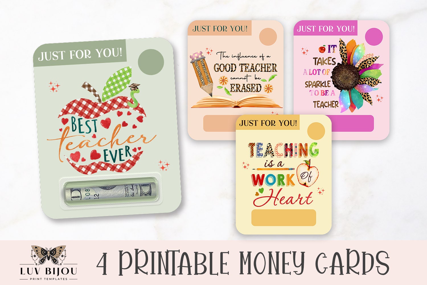 Printable Teacher Money Card Bundle Print Then Cut Teacher - Etsy