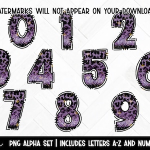 Leopard Print Purple Doodle Font: PNG Alphabet (digital Download) - Etsy