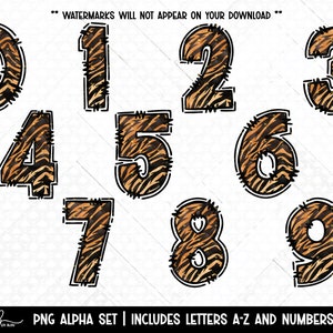 Tiger Sublimation Alphabet Png, Entire Uppercase Doodle Alphabet ...