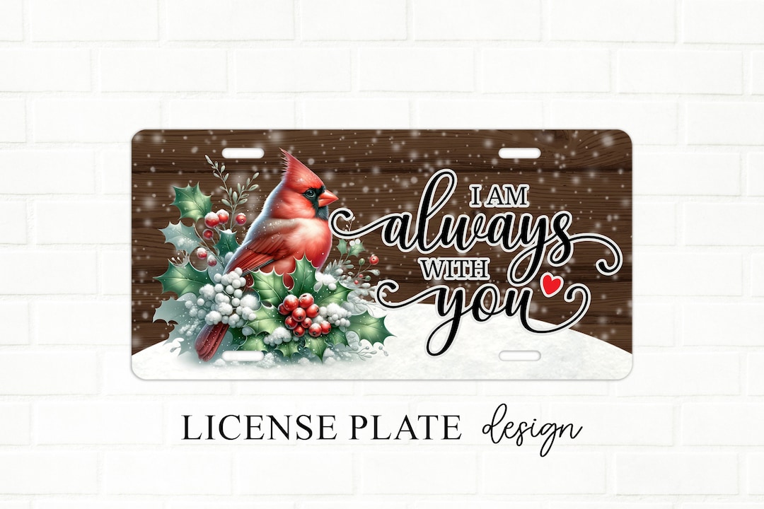 Cardinal Memorial License Plate: Christmas Car Decor (PNG) - Etsy