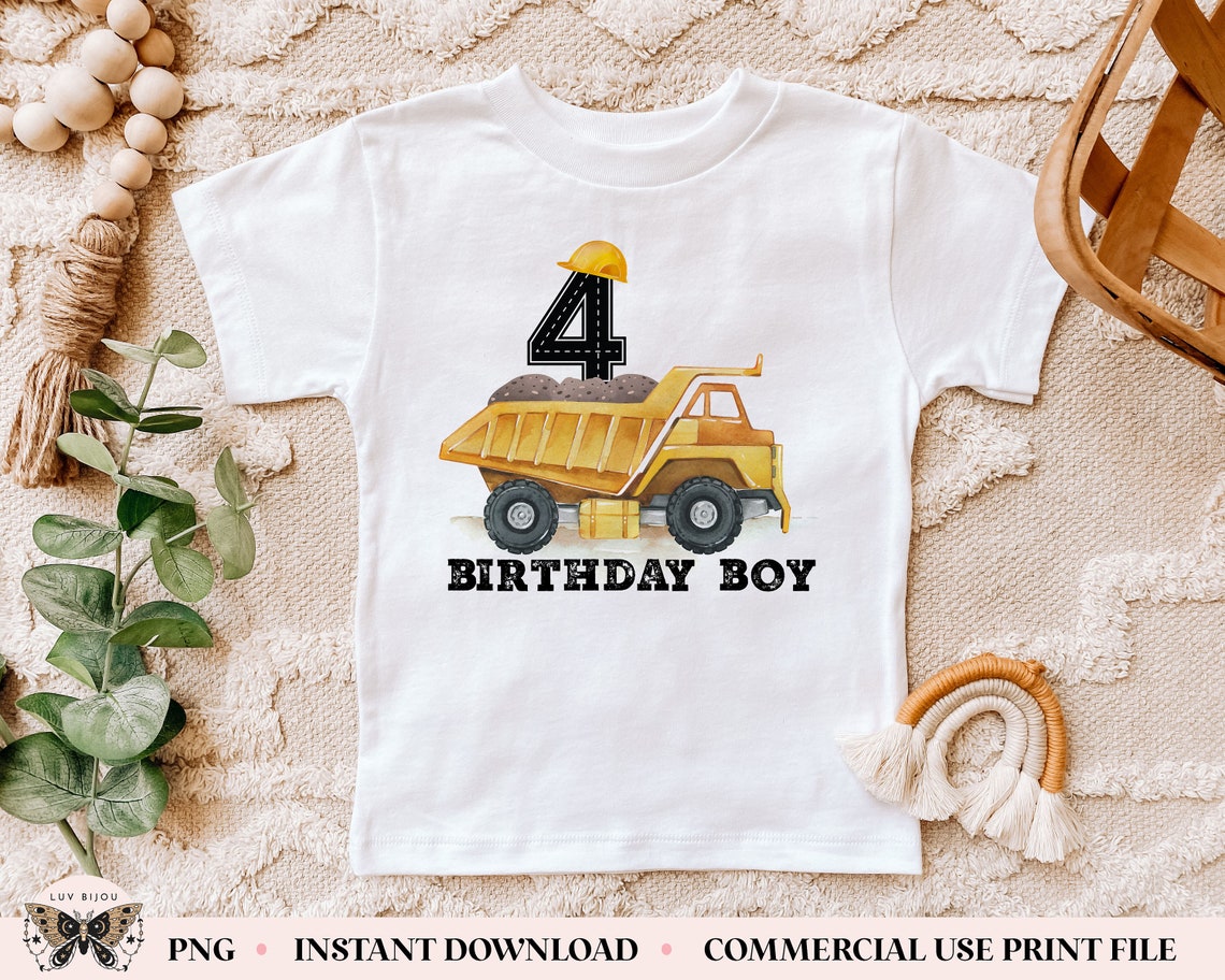 4th Birthday Construction PNG Construction PNG Fourth - Etsy
