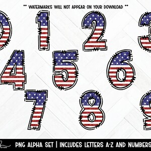 Glitter American Flag Doodle Letters, Independence Day Hand Drawn ...