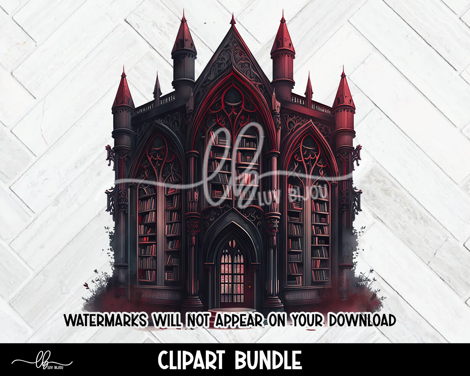 Gothic Library Clipart Dark Academia PNG Images Beautiful - Etsy