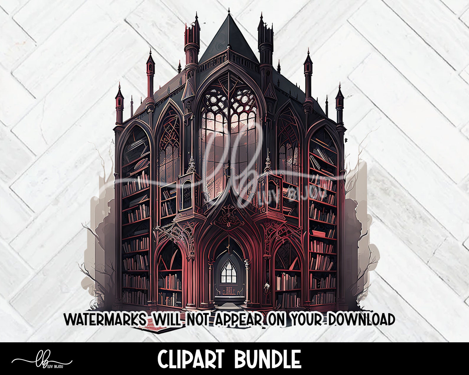 Gothic Library Clipart Dark Academia PNG Images Beautiful - Etsy