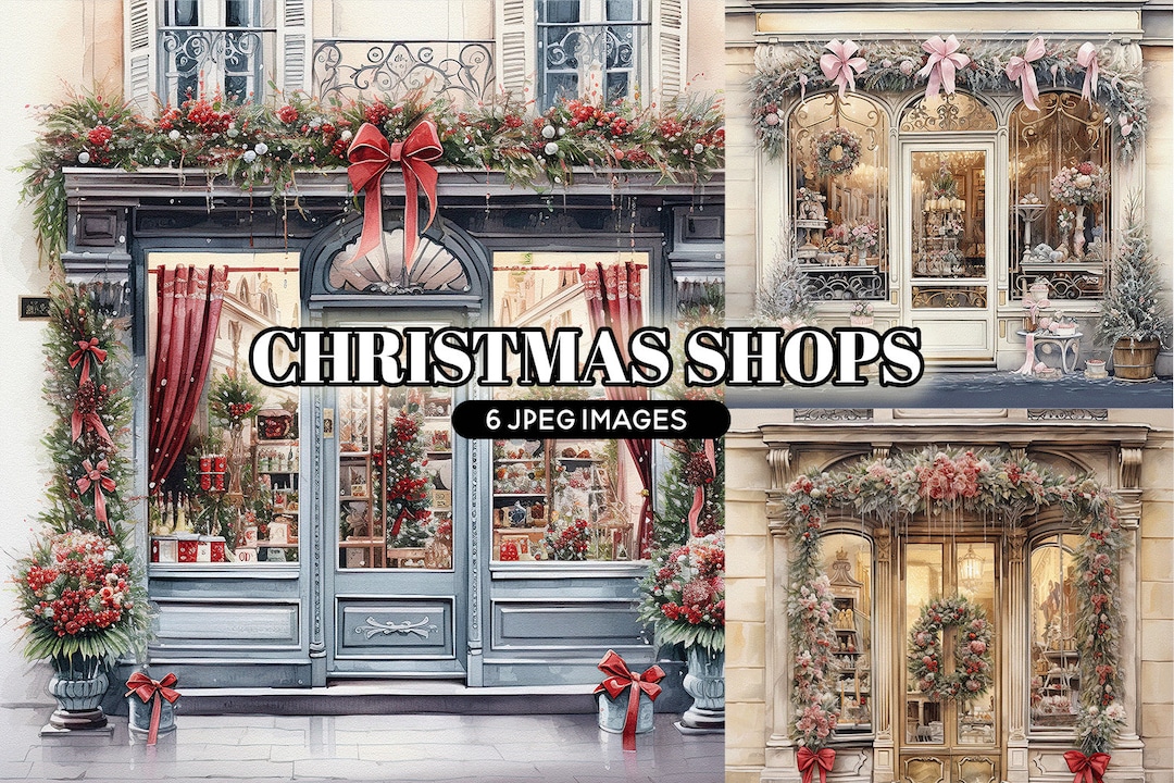 Christmas Background Papers, Watercolor Shop Digital Paper, Festive ...