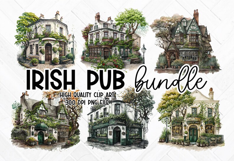 Irish Pub Clipart Cute Irish Tavern Printable Images - Etsy