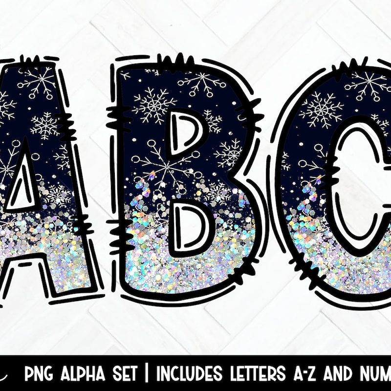White Glitter Letters Png - Etsy