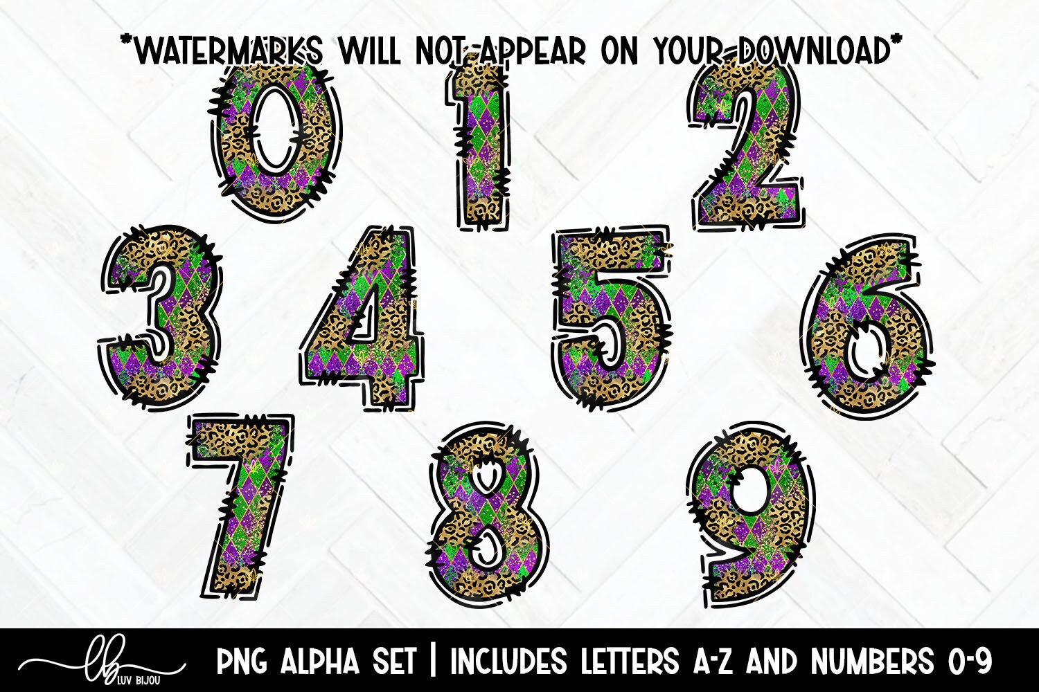 Mardi Gras Doodle Alphabet: PNG Letters & Numbers (digital Design) - Etsy