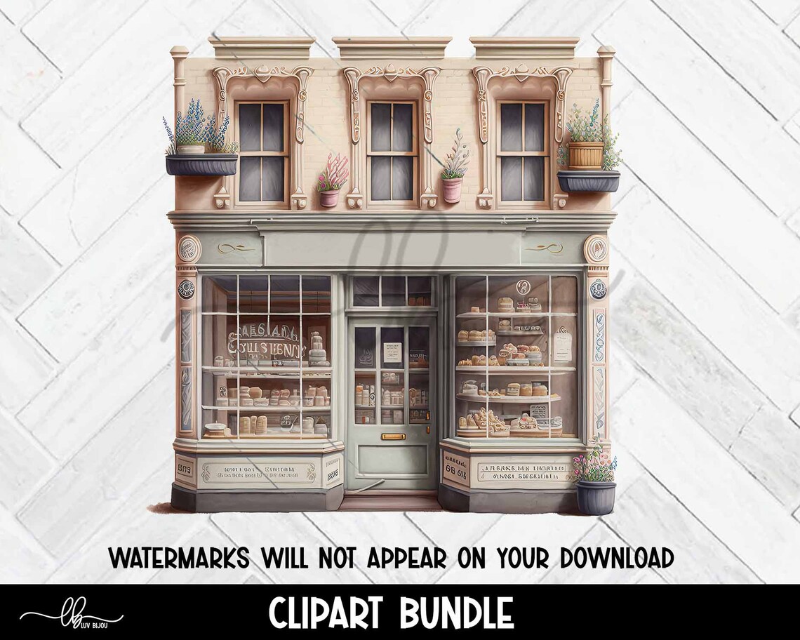 Watercolor Bakery Clipart Cute Baking Shop Clipart Food - Etsy