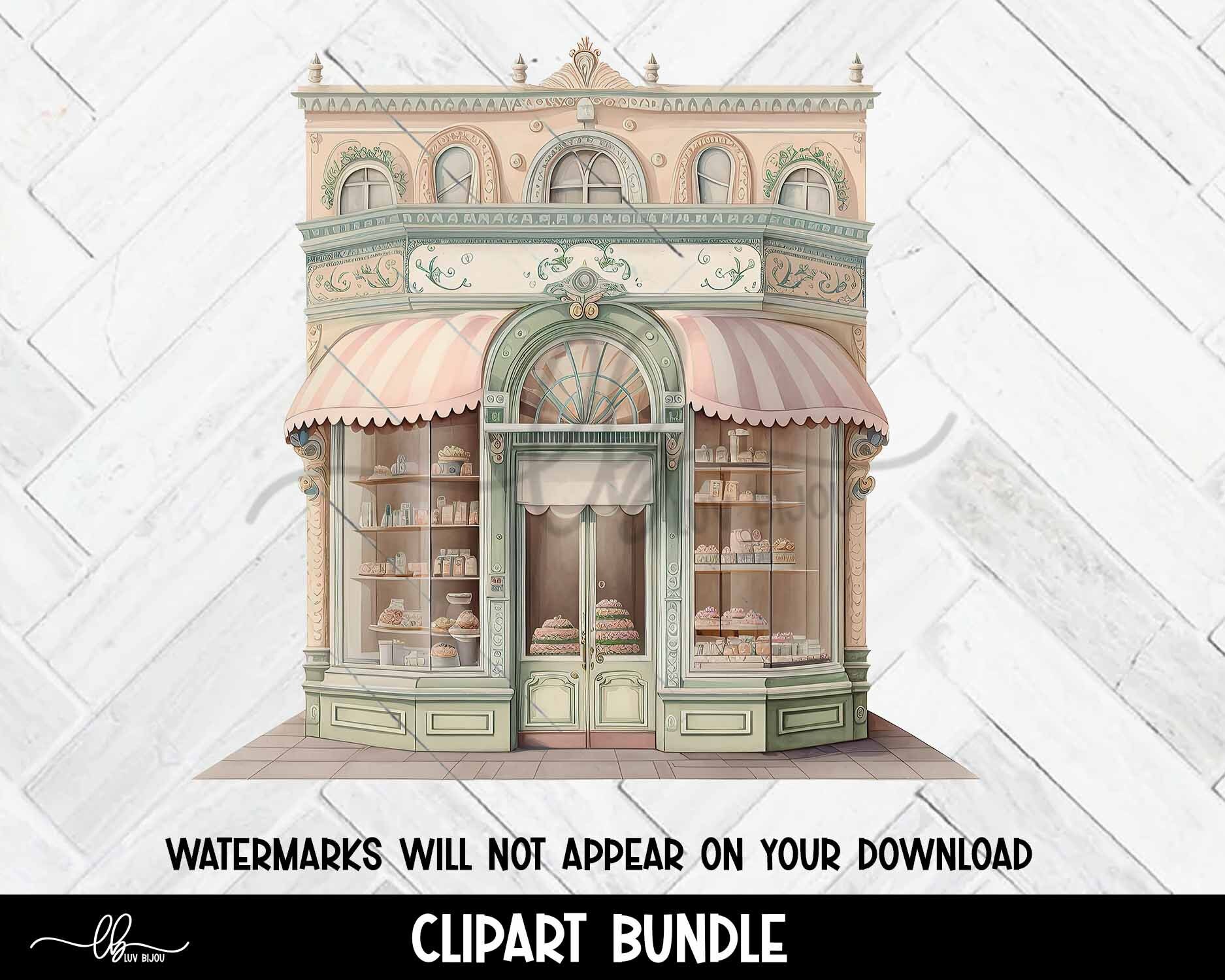 Watercolor Bakery Clipart Cute Baking Shop Clipart Food - Etsy