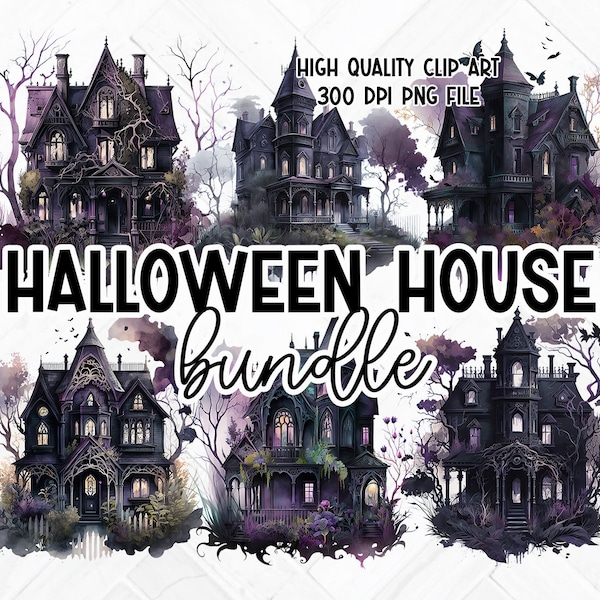 Haunted Houses Clipart - Etsy