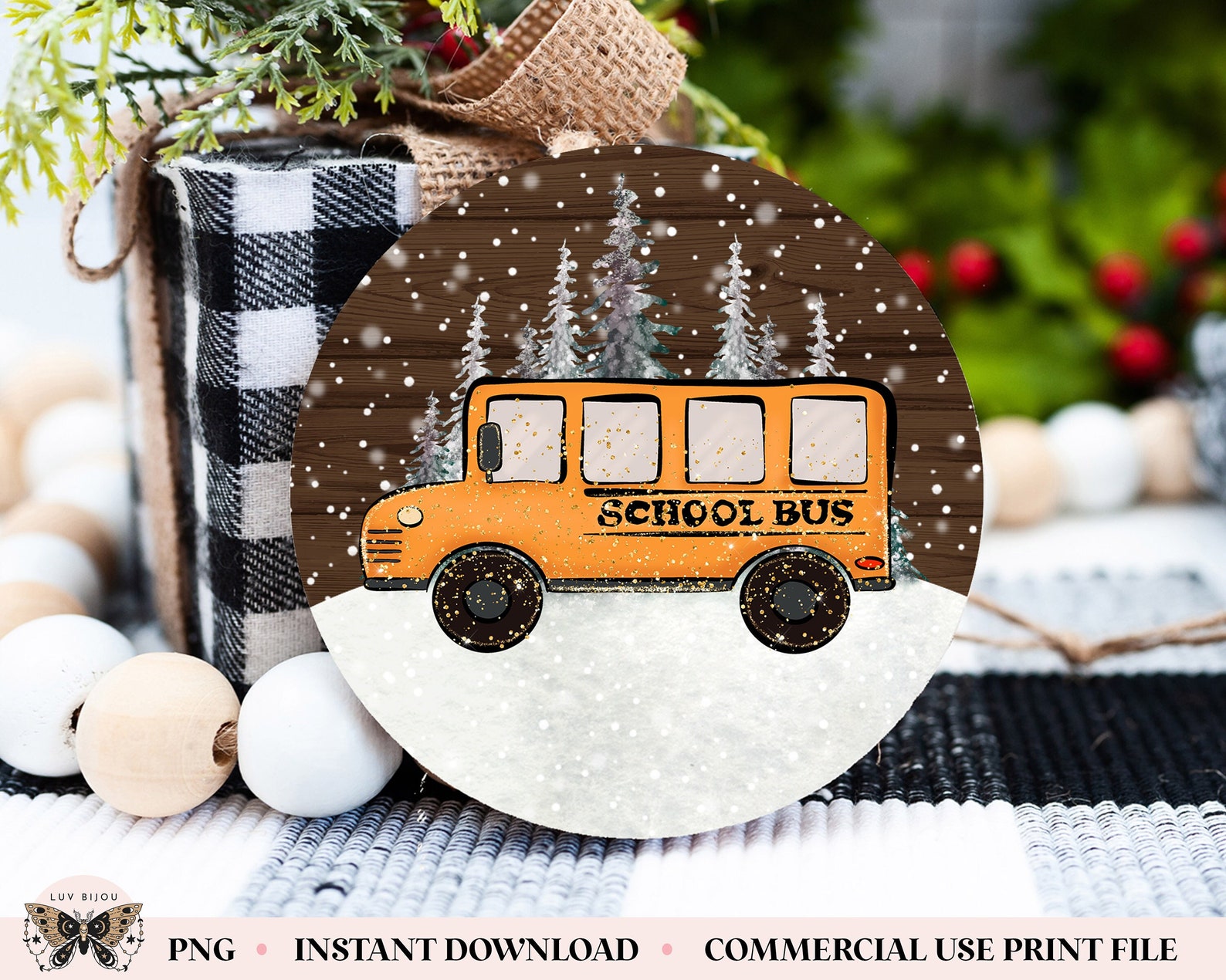 School Bus Ornament PNG Cute Bus Driver Christmas Ornament - Etsy