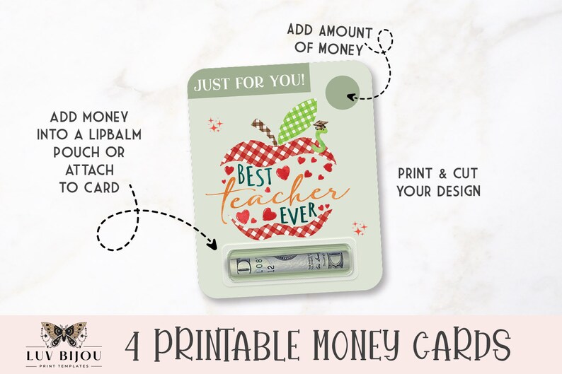 Printable Teacher Money Card Bundle Print Then Cut Teacher - Etsy