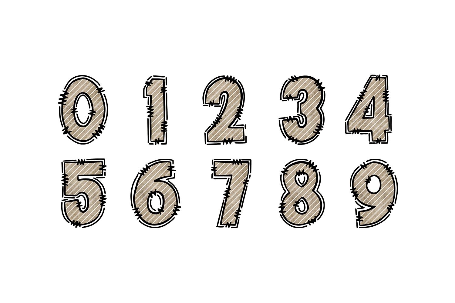 Rustic Doodle Alphabet PNG: Tan Striped Distressed Letters (digital ...