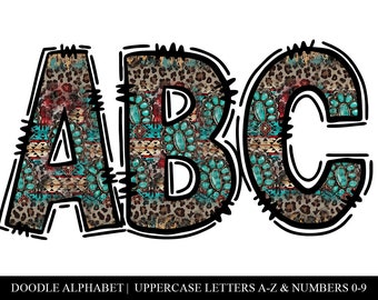 Digital Download | Doodle Teal Leopard Pattern Fill | PNG Clipart ...
